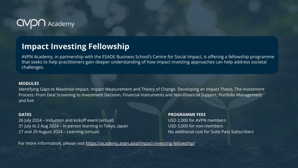 AVPN Impact Investing Fellowship 2024 | AVPN